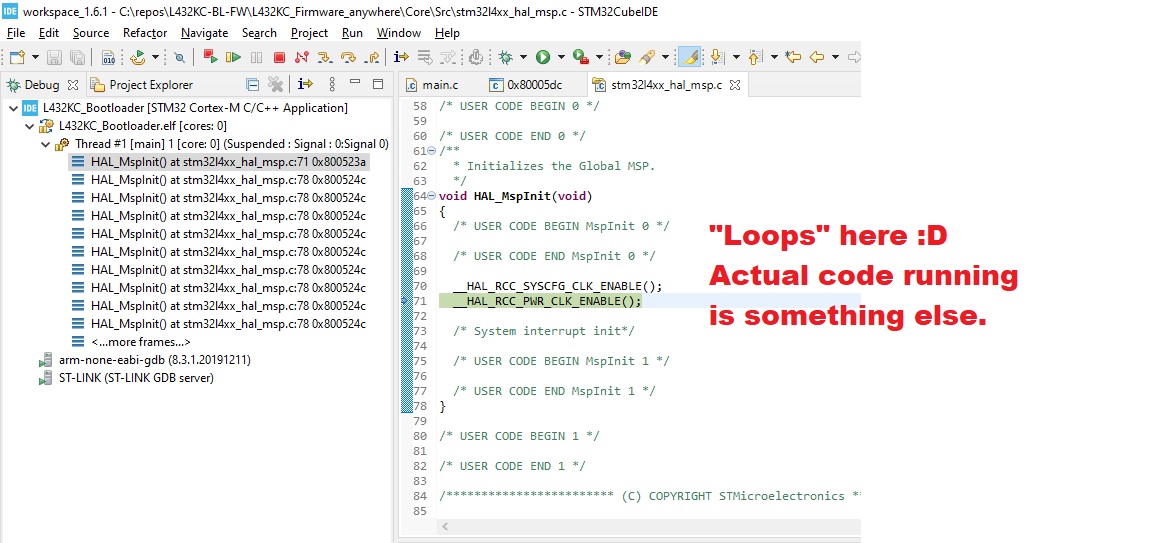 Properly Offsetting Relocated Arm Cortex M4 Code In Stm32cubeide Gdb Jannes Tech Blog